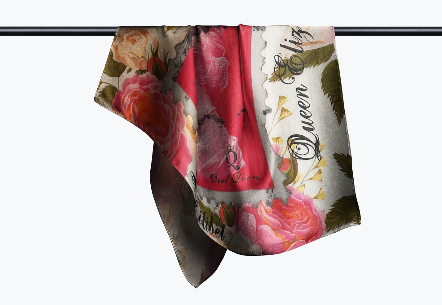 Queen Elizabeth II Floral Silk Square Scarf – Dead Queens